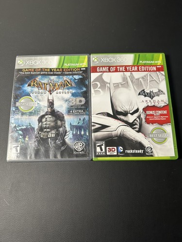 Lot Of 2 Batman Arkham City + Batman Arkham Asylum Game Of The Year ...