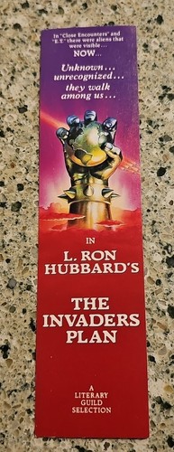 1985 bookmark featuring cover art of L. Ron Hubbard's book "The ...