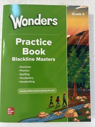Wonders Grade 4 Practice Book by McGraw Hill Black line Masters | eBay
