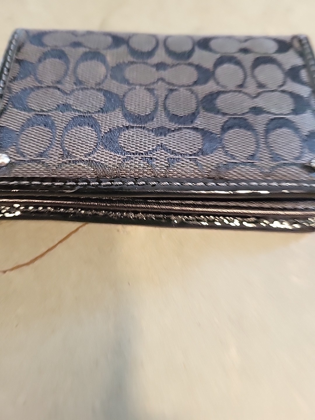 Coach Mini Wallet, Card Case Logo Embroidered Fabric - Gem