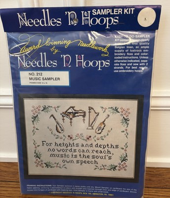 Needles 'n Hoops Cross Stitch Kit Music Sampler New Sealed | eBay