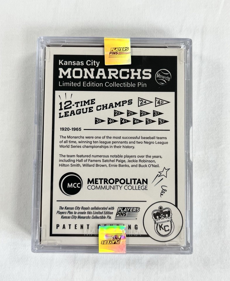 Kansas City Monarchs Limited Edition Collectors Pin KC Royals Players ...