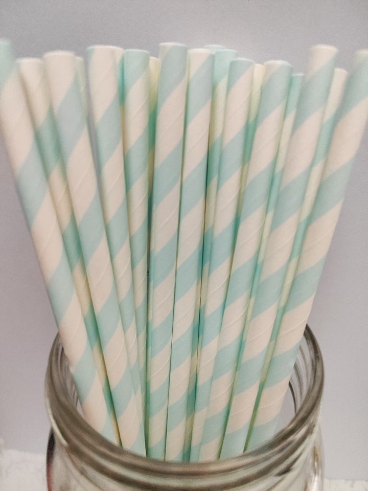 25 RETRO STRIPE PAPER DRINKING STRAWS VINTAGE POLKA PARTY WEDDING ...