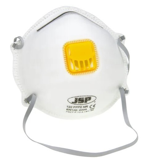 JSP Disposable Moulded FFP2 Mask NR Face Mask Respirator Valved (Box 10 ...