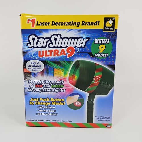 Star Shower Ultra 9 Christmas Laser Light Projector Stake Red Green ...