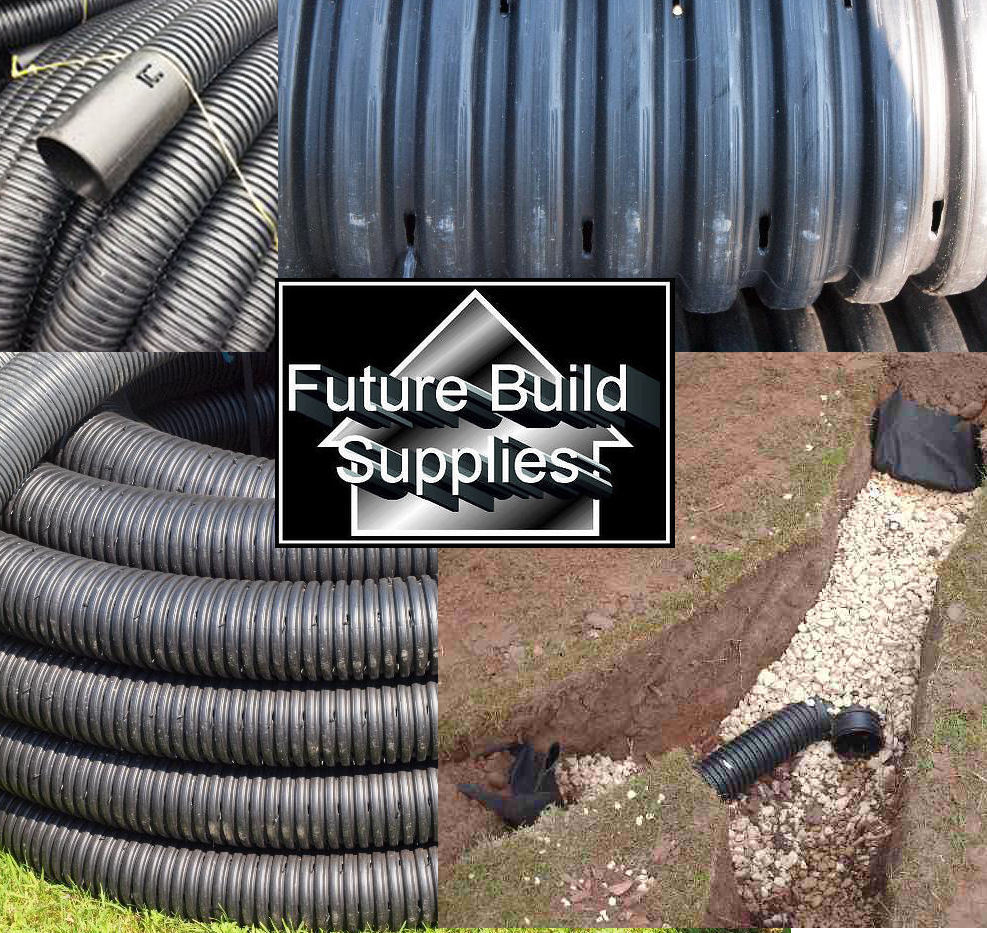 60mm/80mm/100mm/160mm x 25m/50m/100m Land French Drainage Perforated ...