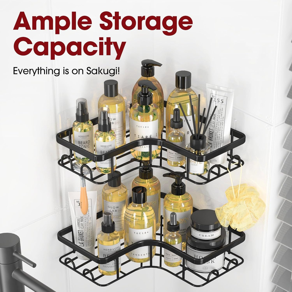 Triangular Corner Shower Caddy Bath Storage Organizer ShelfBathroom ...