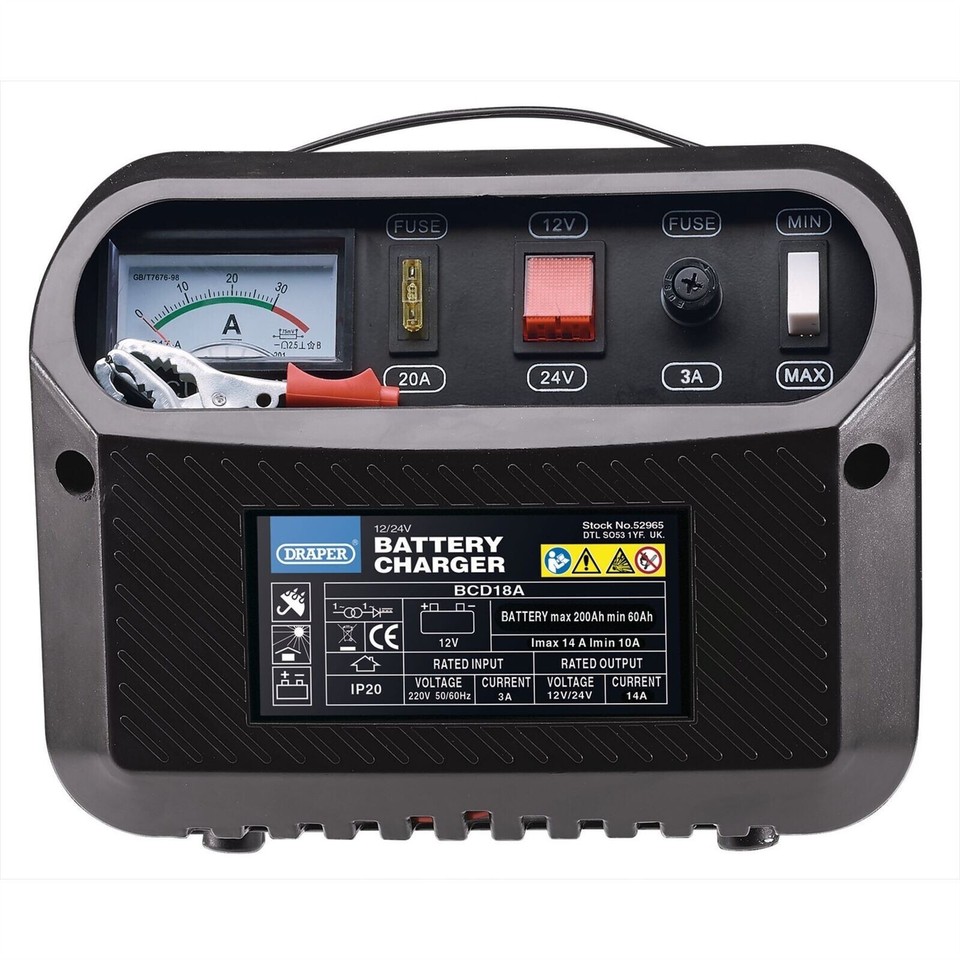 Draper 52965 – 12/24V Battery Charger, 10 – 14A 5059482005879 | eBay UK