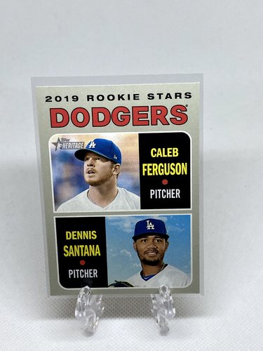 2019 Topps Heritage Baseball Caleb Ferguson/Dennis Santana RC #131 LA ...