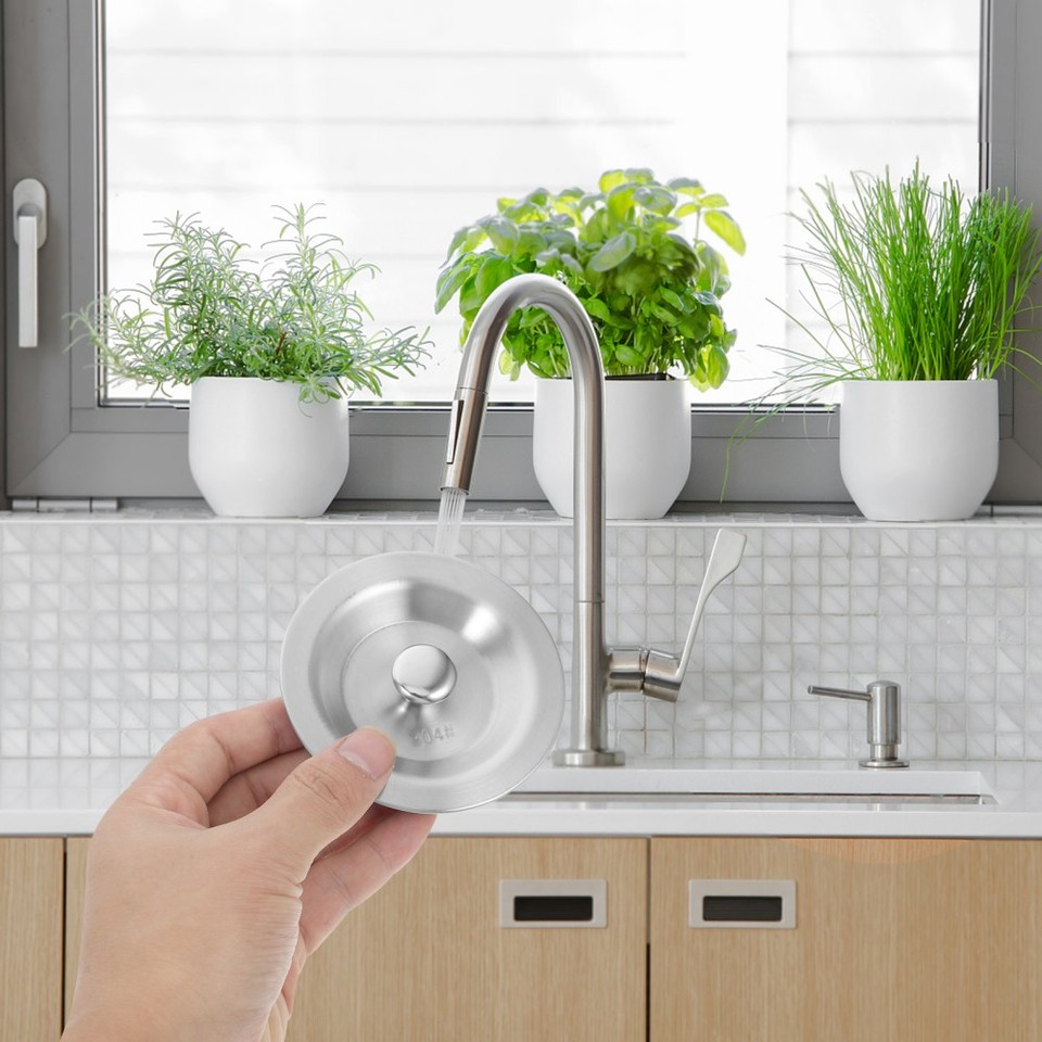 Stainless Steel Sink Drain Cap Sink Drain Cover Water Basin Stopper for ...