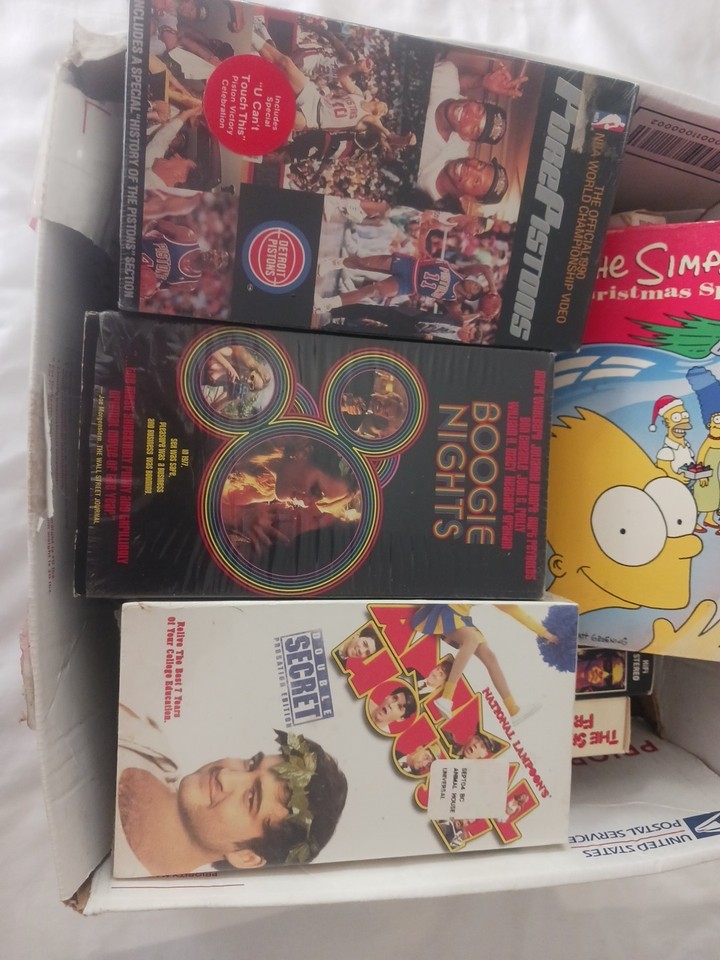Lot Of 13 VHS Tapes Simpsons DETROIT Lions Pistons BARRY SANDERS WWE ...