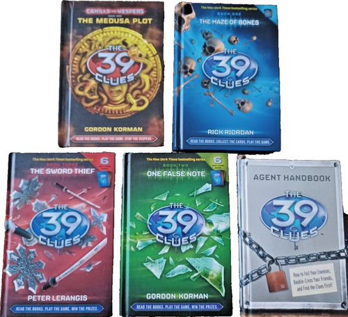 💥 39 Clues 5 Hardcover Book Lot Agent Handbook Set 1 False Note Sword ...