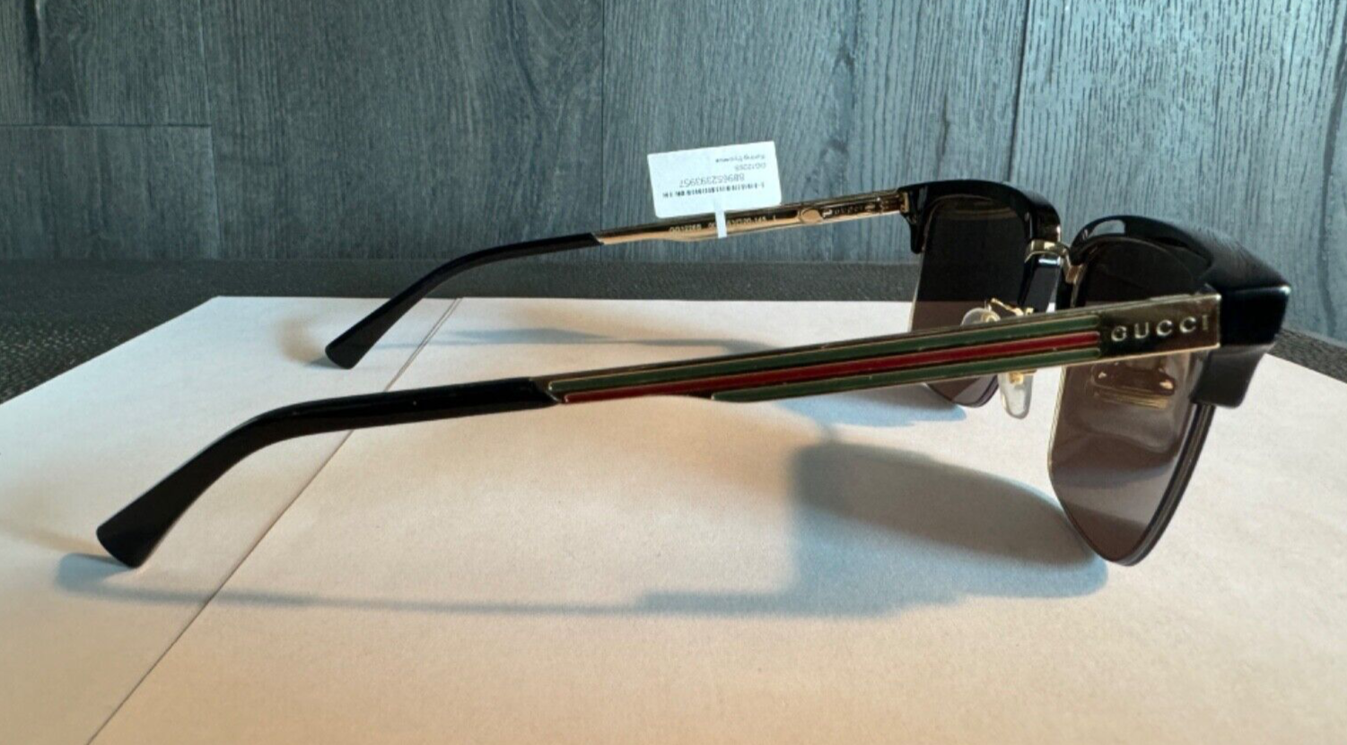 Gucci GG1226S 001 Sunglasses Men's Black/Gold/Brown Square Shape 53mm ...