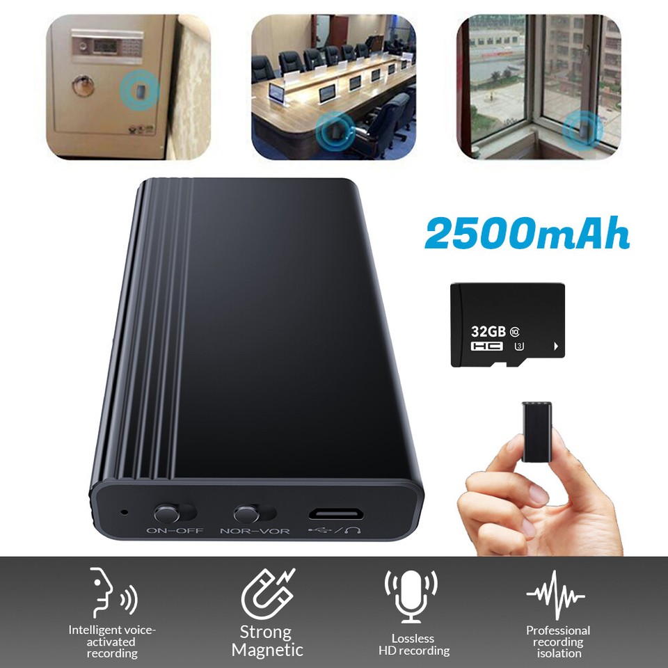 MP3 Spy Magnetic Recording Device Voice Activated Mini Mic Audio ...