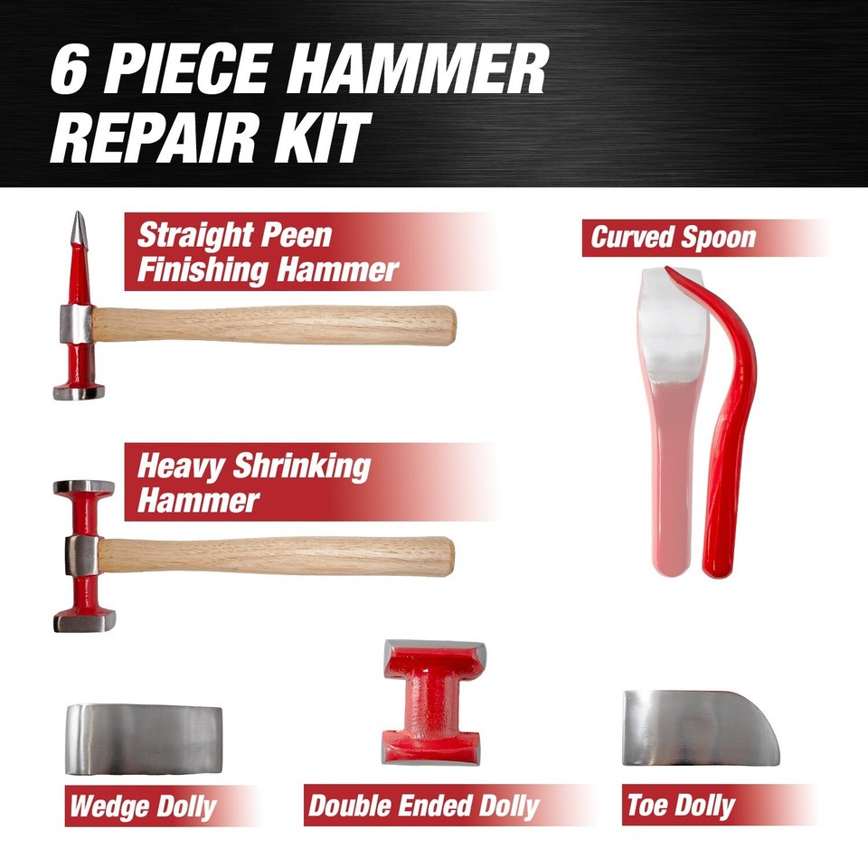 6PCS Panel Beaters Multifunctional Hammer Kit Dent Repair Tools Set | eBay