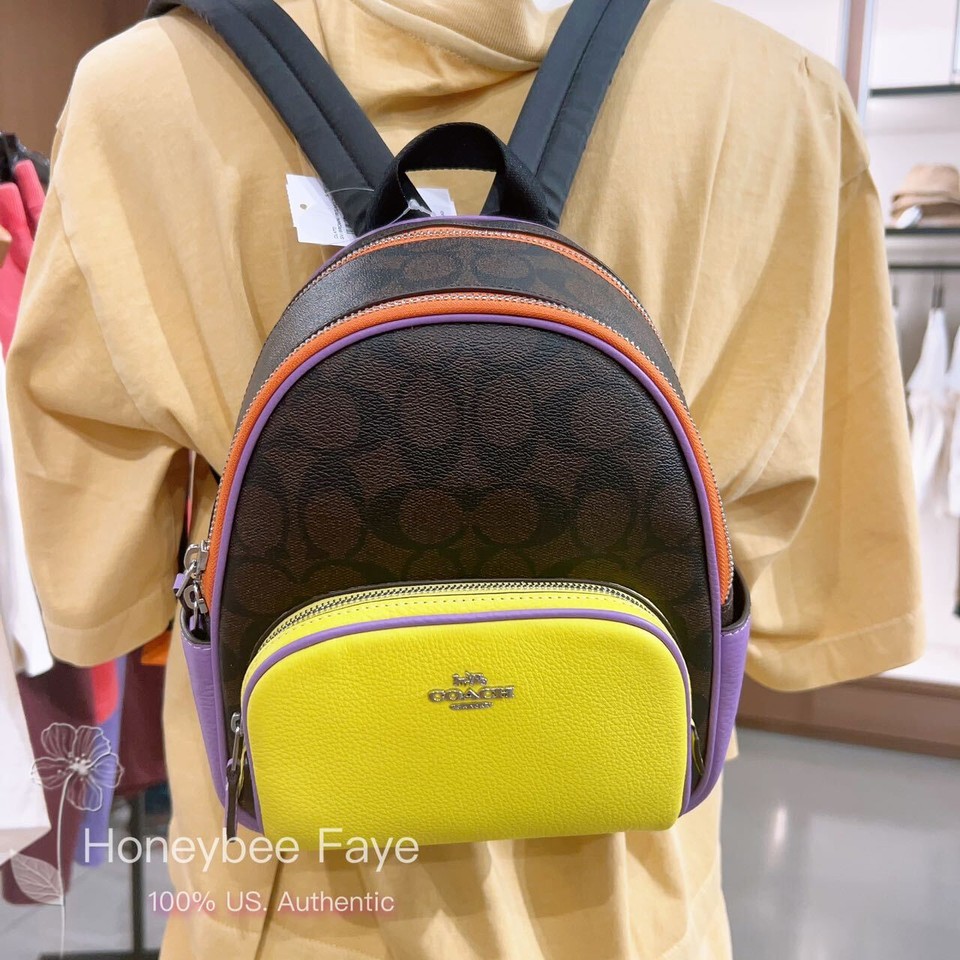 NWT Coach Mini Court Backpack In Signature Canvas/Colorblock/With ...