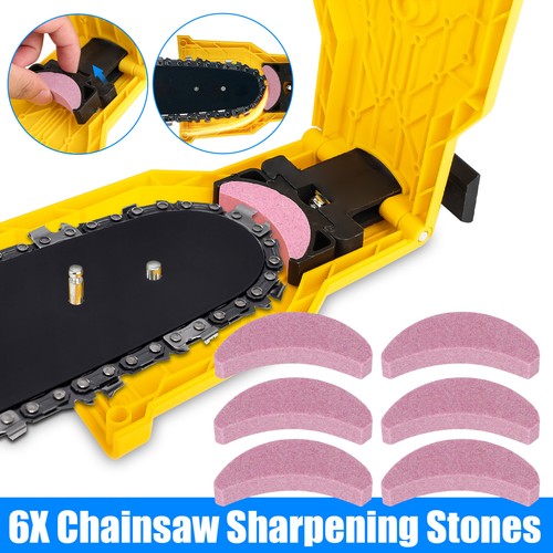6pcs Fast Sharpening Stone Chainsaw Teeth Sharpener Chain Saw Blade Bar ...