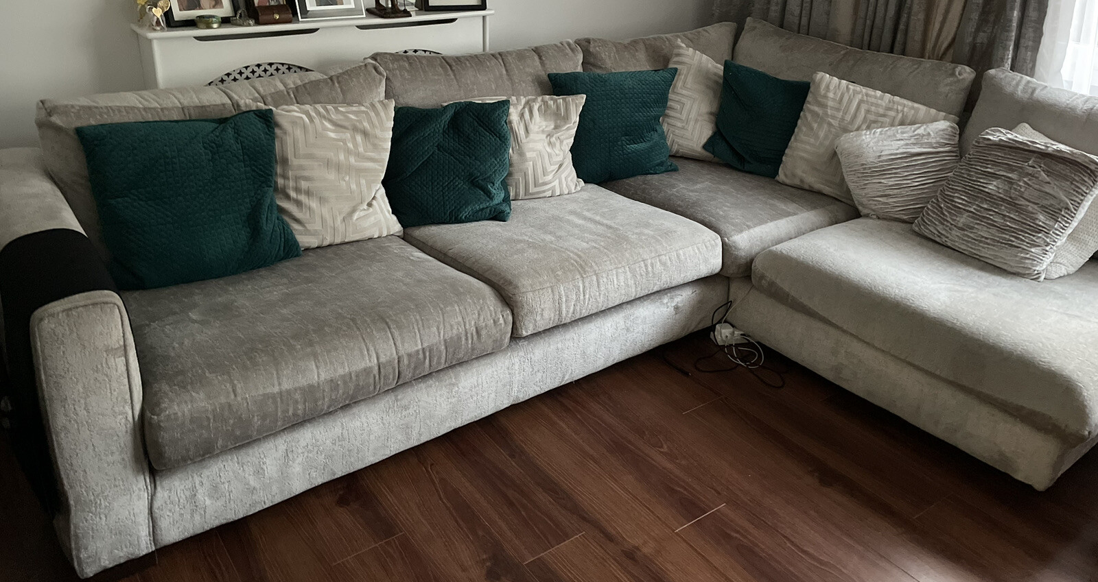 Sofology Sofa Majestica Silver Fabric L Shape, Great Condition | eBay UK