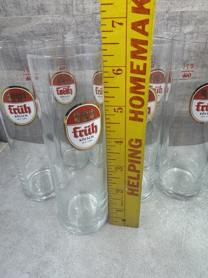 Fruh Kolsch 0.2 Liter / 6.8 Ounce Beer Glass Cologne Germany Set Of 7 ...