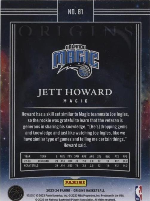 2023-24 Panini Origins - Jett Howard #81 for sale | eBay