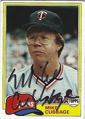 Autographed Signed 1981 Topps #657 Mike Cubbage Minnesota Twins | eBay