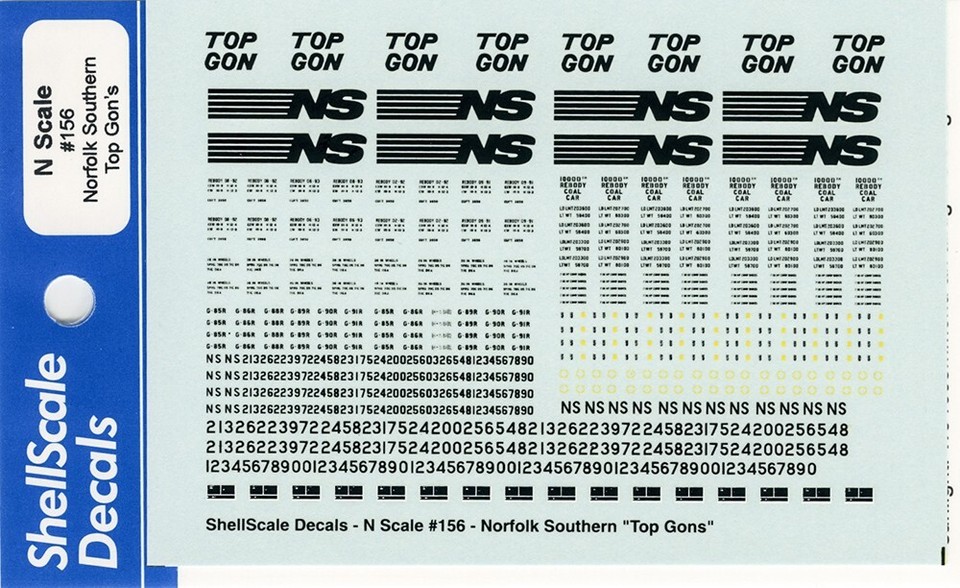 N156 - Norfolk Southern Top Gon DECALS - ShellScale Decals | eBay