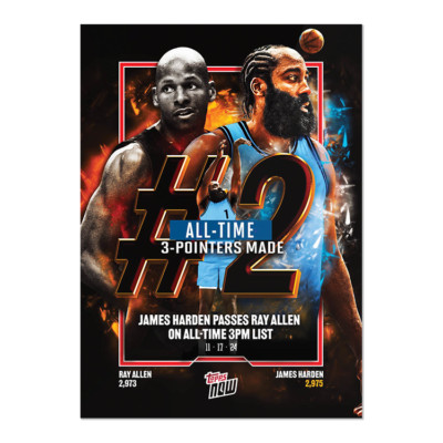 James Harden 2nd All Time 3PM 2024-25 Topps NOW Basketball Card 8 | eBay
