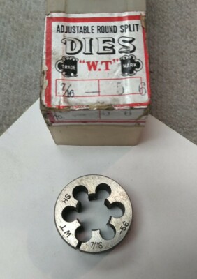 7/16-56 X 1" HIGH SPEED STEEL ADJUSTABLE ROUND SPLIT DIE | eBay