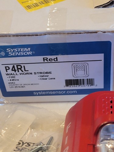 SYSTEM SENSOR P4RL Horn Strobe,Marked Fire,Wall or Ceiling 488H36 | eBay