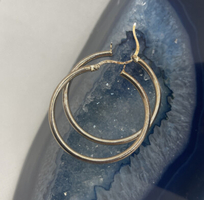 Sterling Silver AV 925 TH Hoop Earrings- 1 1/2” #172 | eBay