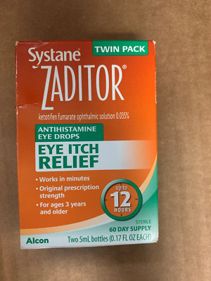 SYSTANE ZADITOR Antihistamine Eye Drops Two 5 ml Bottles 12/25#064 | eBay