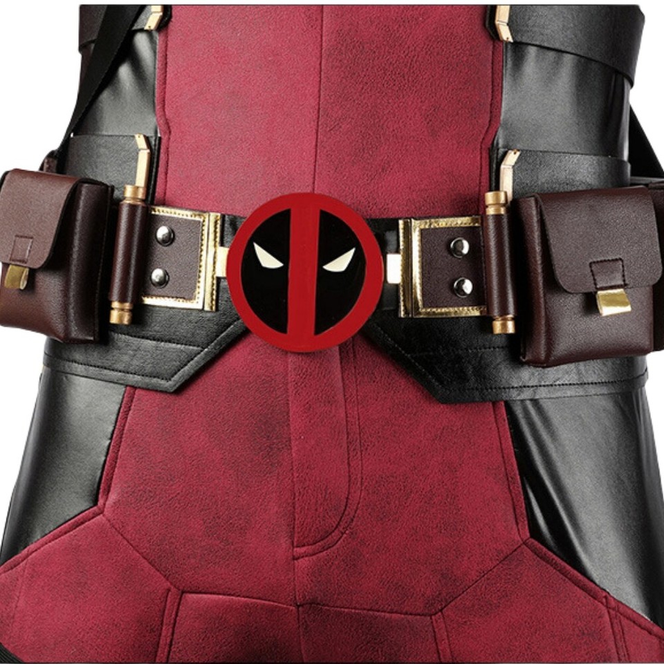Deadpool 3 Wade Wilson Cosplay Costume Jumpsuit Mask Belt Shoulder ...