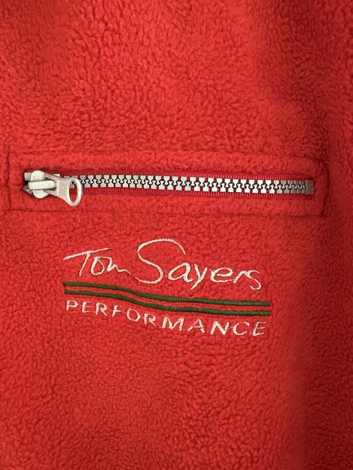 Tom Sayers Performance Vintage Coral Red Fleece Jacket. Size XL | eBay UK