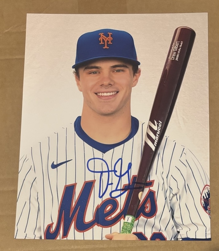 Drew Gilbert New York Mets MLB Baseball Signed Autographed 8x10 Photo ...