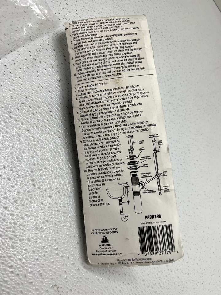 PROFLO PF301 1-1/2" Bathroom Pop-Up Drain Assembly | eBay