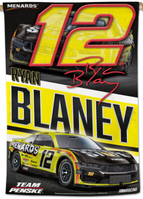 RYAN BLANEY Menards NASCAR #12 Ford Mustang 2024 Vertical Flag WALL ...
