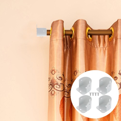 4 Pcs U Shape Socket Bracket Flange Code Curtains Rods Pipe Shower | eBay
