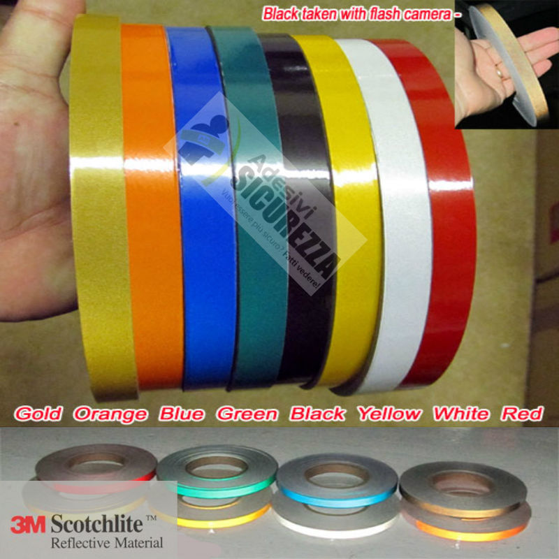3M™ Scotchlite Reflective Motorcycle Bike Wheels Stripes Rim Tape 7mm x ...