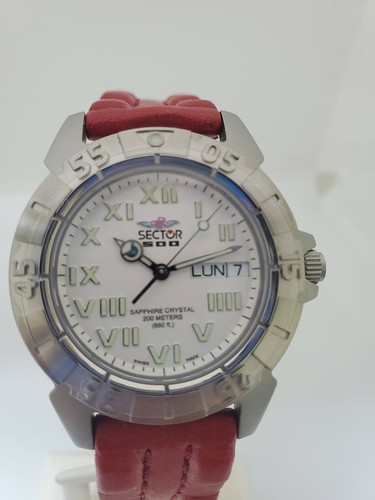 Sector 500 Quartz Day/Date Luminous Dial Stainless New Men's Wrist ...