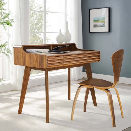 Modway Render Mid-Century Modern Writing Desk in Walnut | eBay