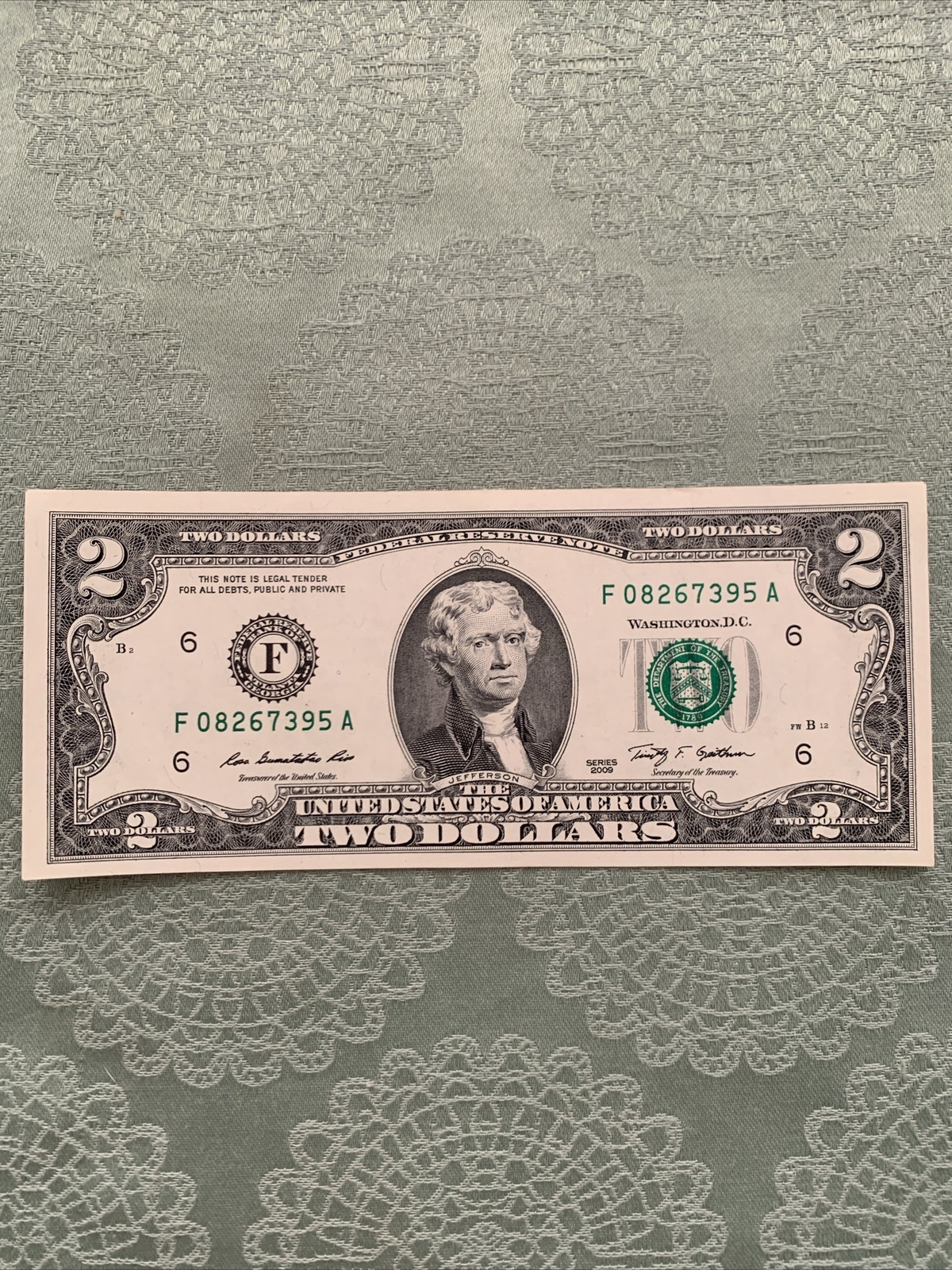 2009 SERIES F $2 DOLLAR BILL. Stamp F6 Atlanta"FW" (Fort Worth) | eBay
