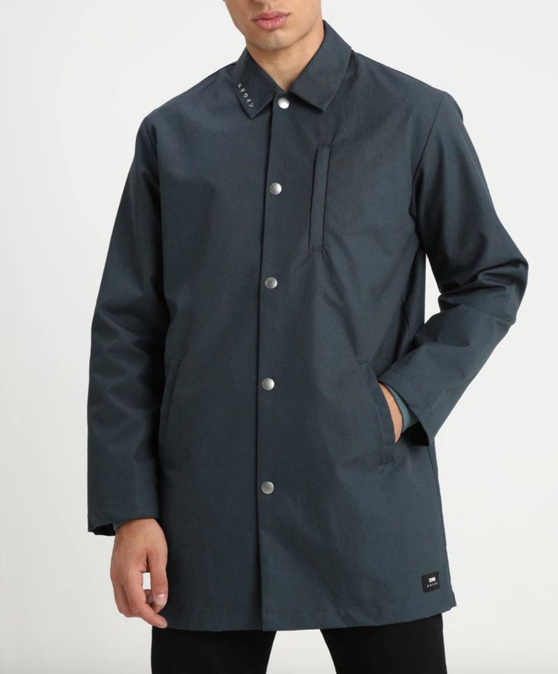 *NEW* EDWIN JEANS Mac Coat. Crisp Technical Cotton in Petrol. Size ...