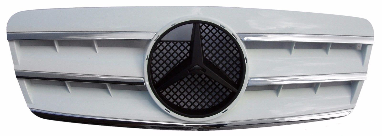 Front Grille for Mercedes-Benz W208 97-02 C Style Chrome & White CLK320 ...