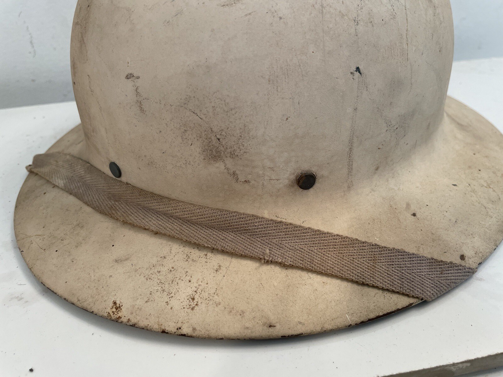 Vintage WWII Era Metal White Civil Defense OCD Helmet Doughboy #202 ...