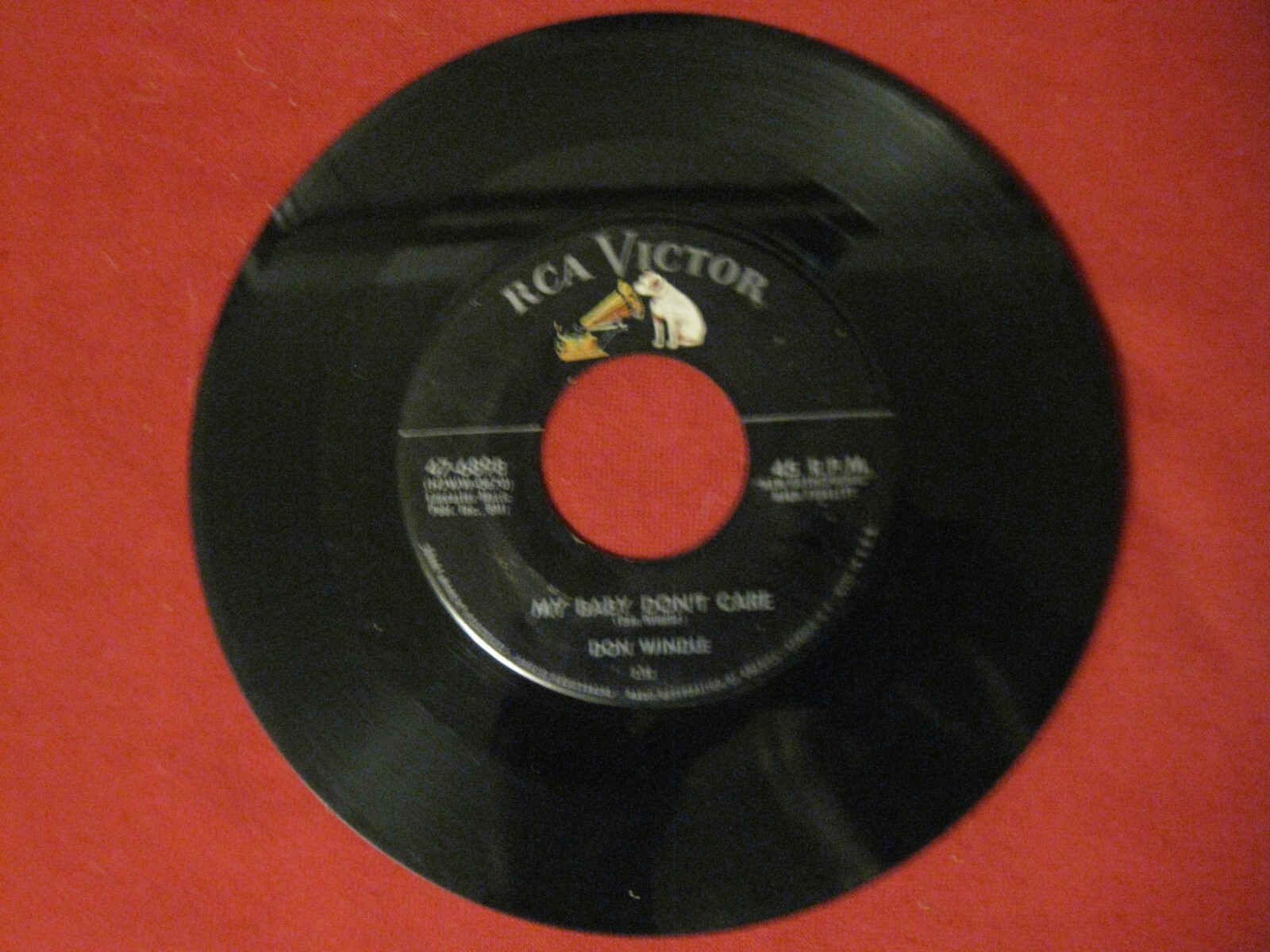 DON WINDLE "MY BABY DON'T CARE" RARE RCA 47-6898 1957 ROCK-A-BILLY ...