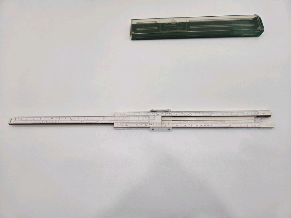 Vintage Faber Castell Slide Rule Log Ruler Scales Case | eBay