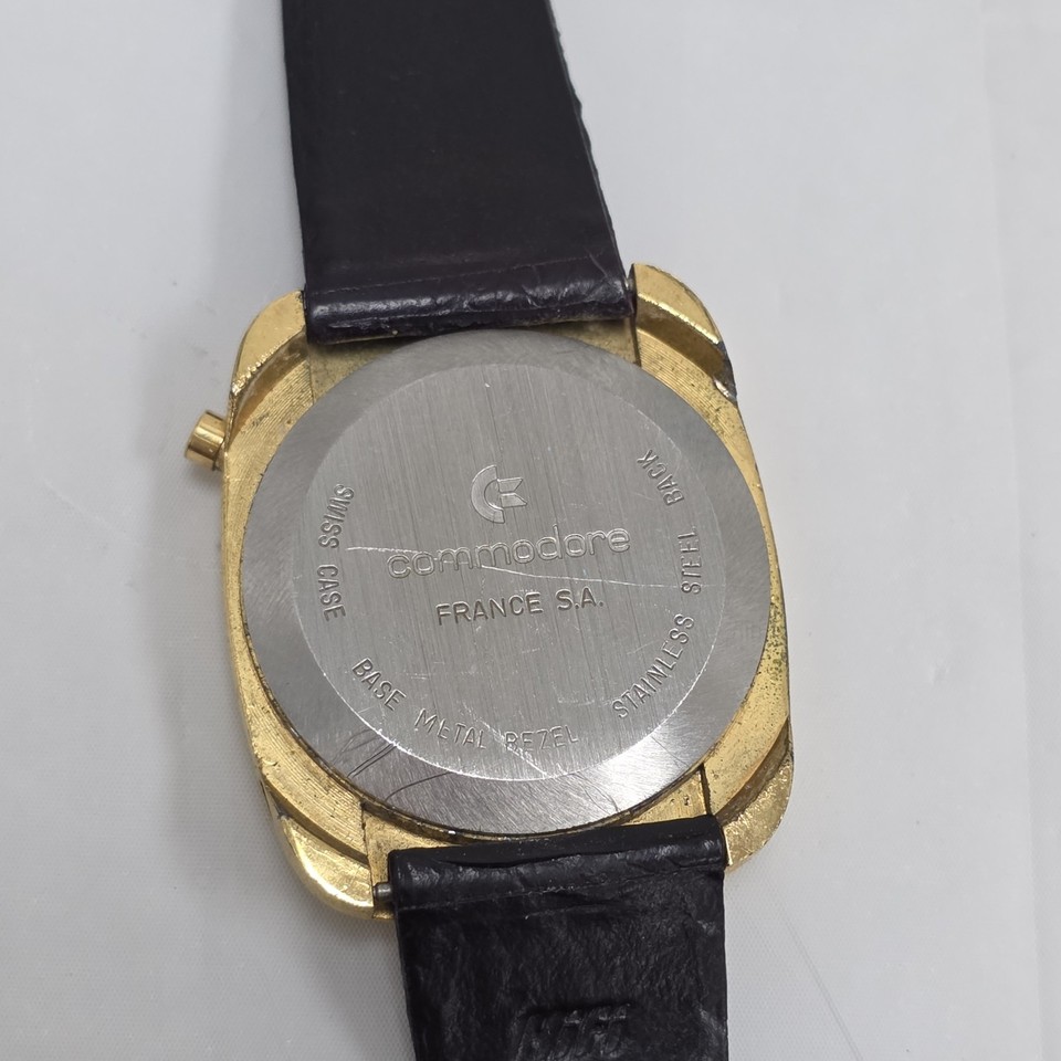 VINTAGE COMMODORE RED LED WATCH WRISTWATCH RARE FRANCE GOLD TONE | eBay