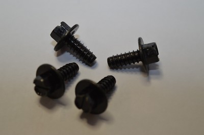4 FORD LICENSE PLATE SCREWS #14 1/4" X 5/8 Slotted Hex Washer Head ...