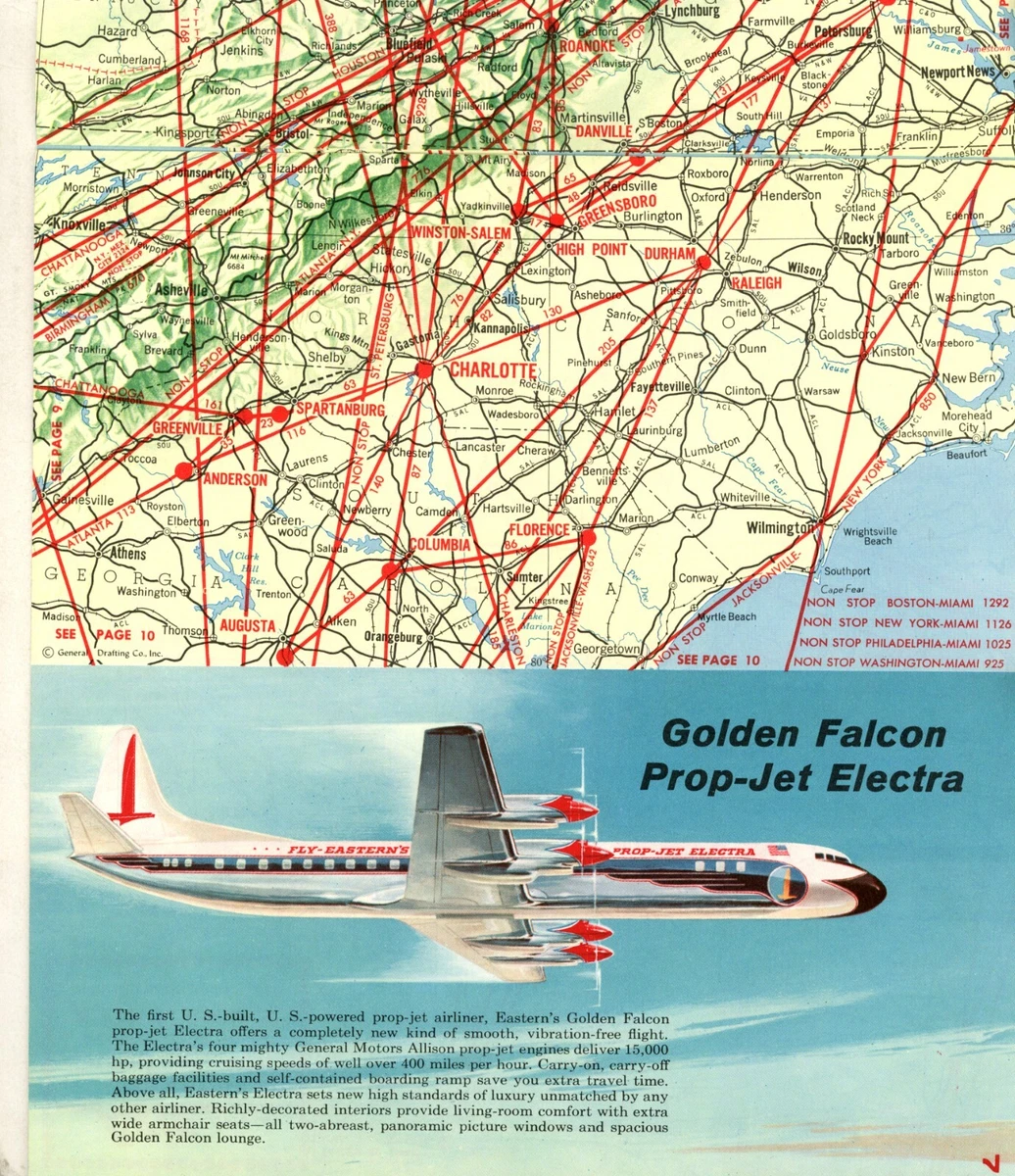 Eastern Airlines Route Map