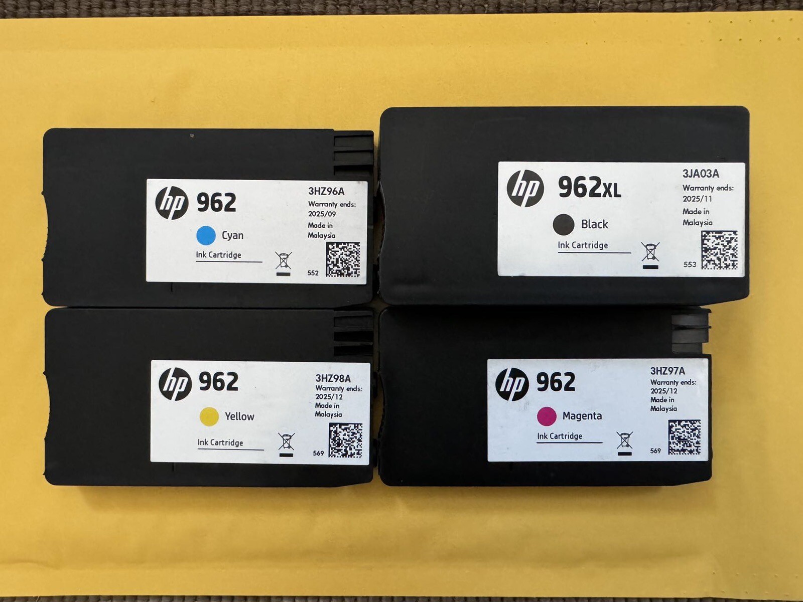 New Genuine HP 962XL 962 Black Color 4PK Ink Cartridges No Box 2024/ ...